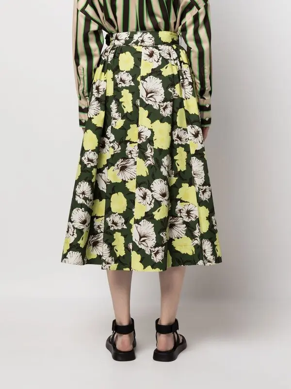MSGM Hibiscus Camouflage-print Skirt