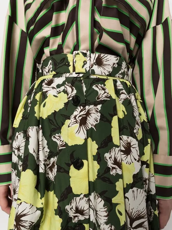 MSGM Hibiscus Camouflage-print Skirt