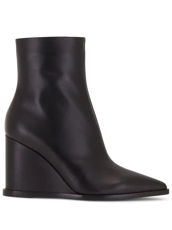 GIANVITO ROSSI Wedge-heel Pointed-toe Boots - Black