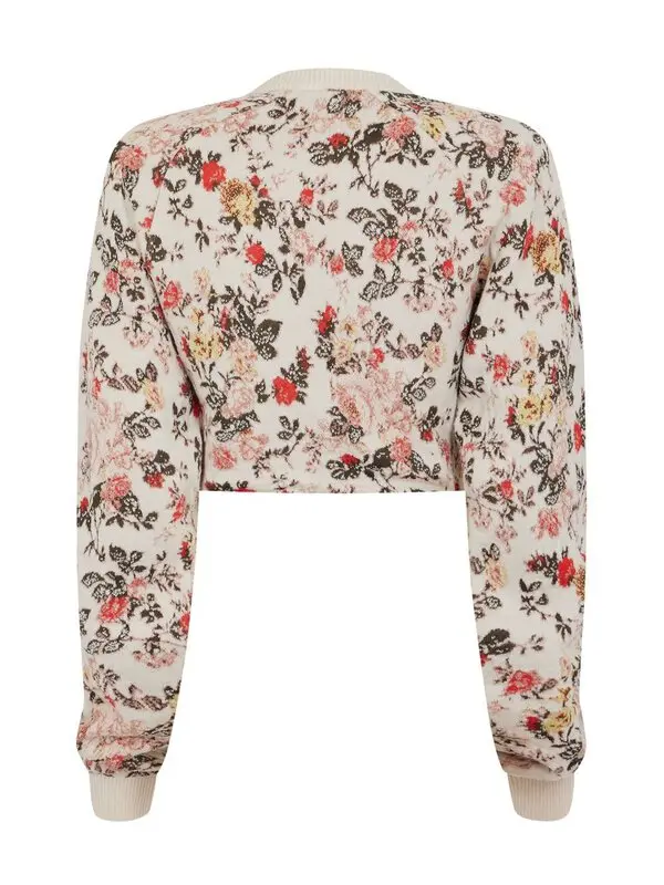 Rabanne Floral-print Cropped Sweatshirt