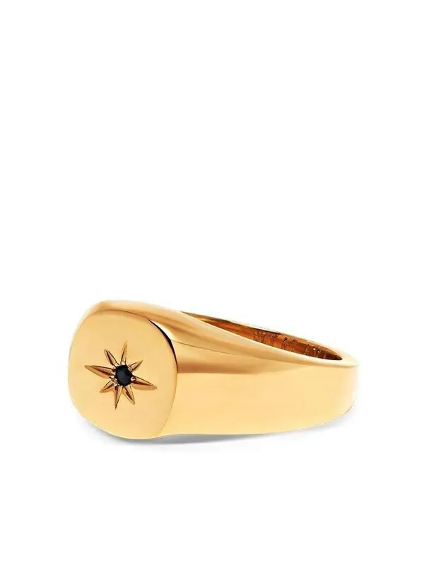 NIALAYA JEWELRY Skyfall Starburst Signet Ring