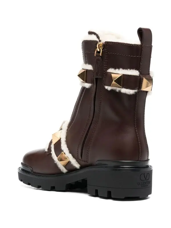 Valentino Garavani Rockstud Embellished Biker Boots