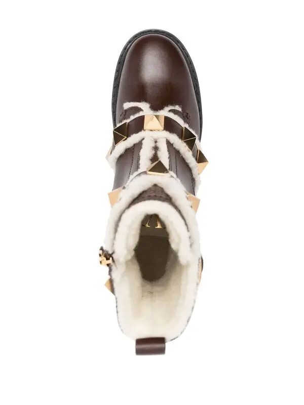 Valentino Garavani Rockstud Embellished Biker Boots