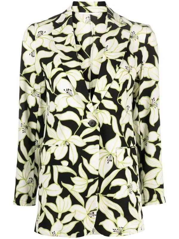 Max Mara Floral-print Blazer - Black