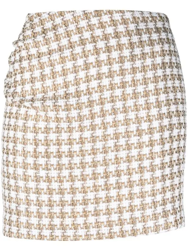 IRO PARIS Gathered-detail Tweed Skirt - Neutrals