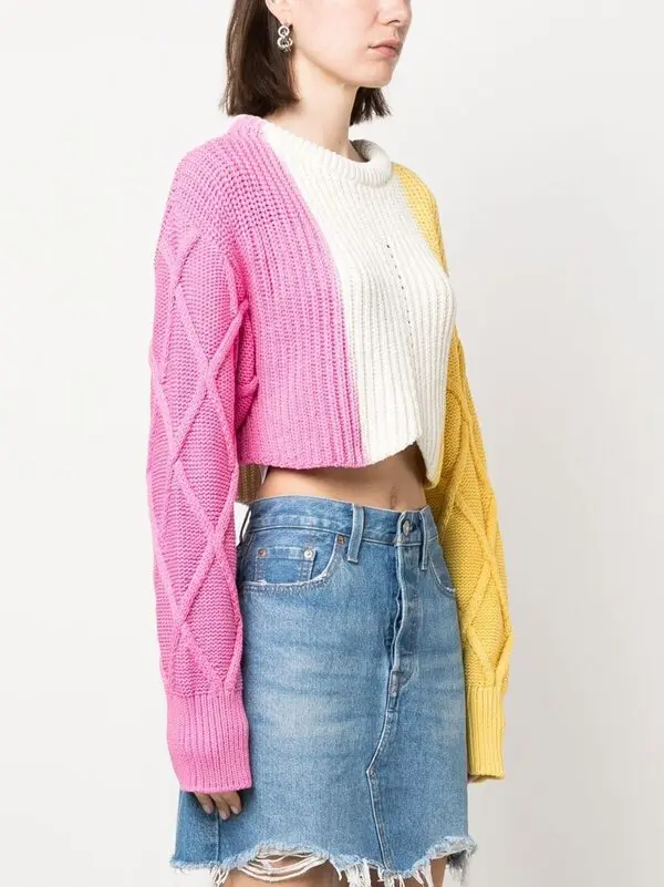Philosophy Di Lorenzo Serafini Colour-block Cable-knit Jumper