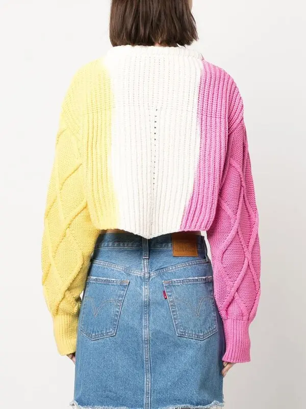 Philosophy Di Lorenzo Serafini Colour-block Cable-knit Jumper