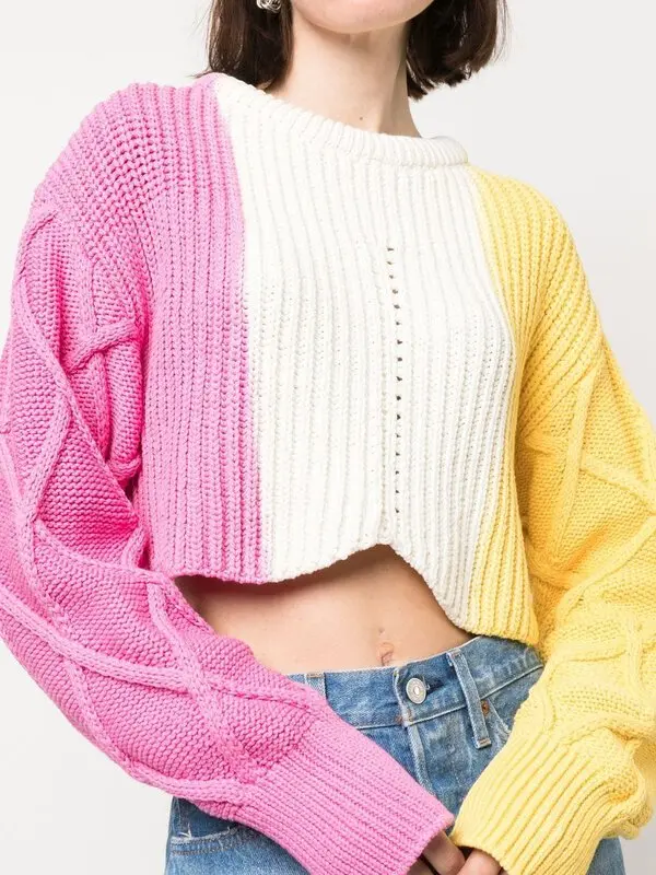 Philosophy Di Lorenzo Serafini Colour-block Cable-knit Jumper