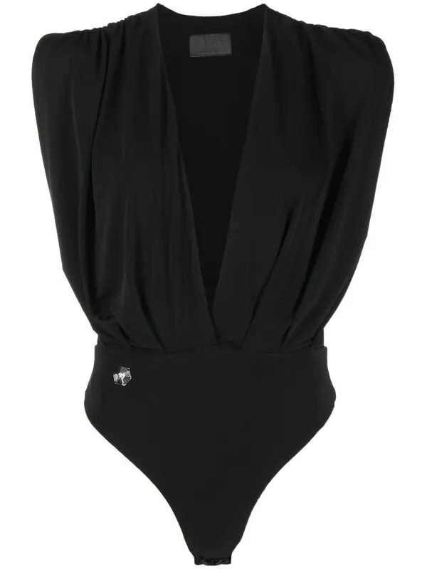 Philipp Plein Plunging V-neck Bodysuit