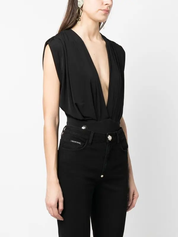 Philipp Plein Plunging V-neck Bodysuit