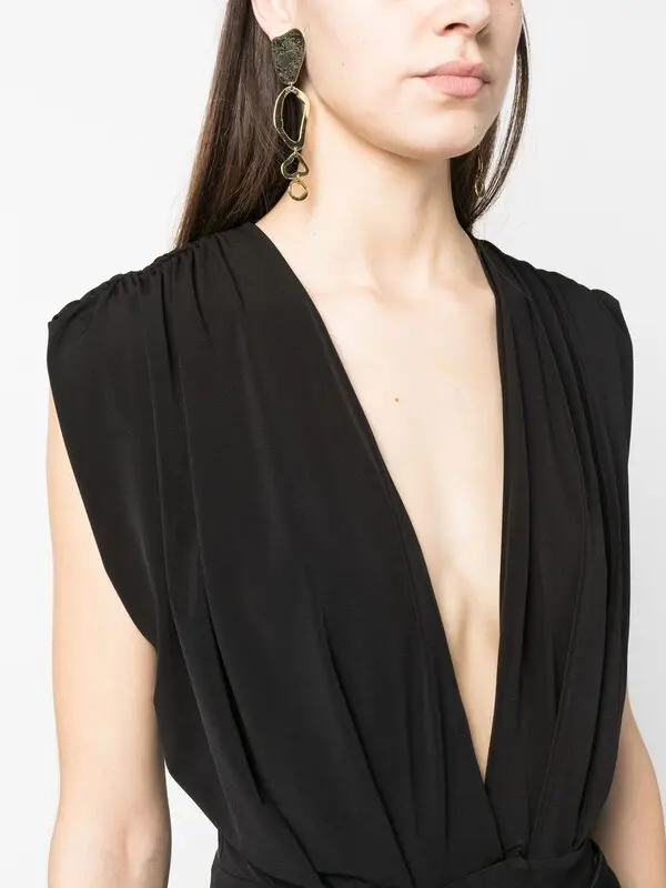 Philipp Plein Plunging V-neck Bodysuit