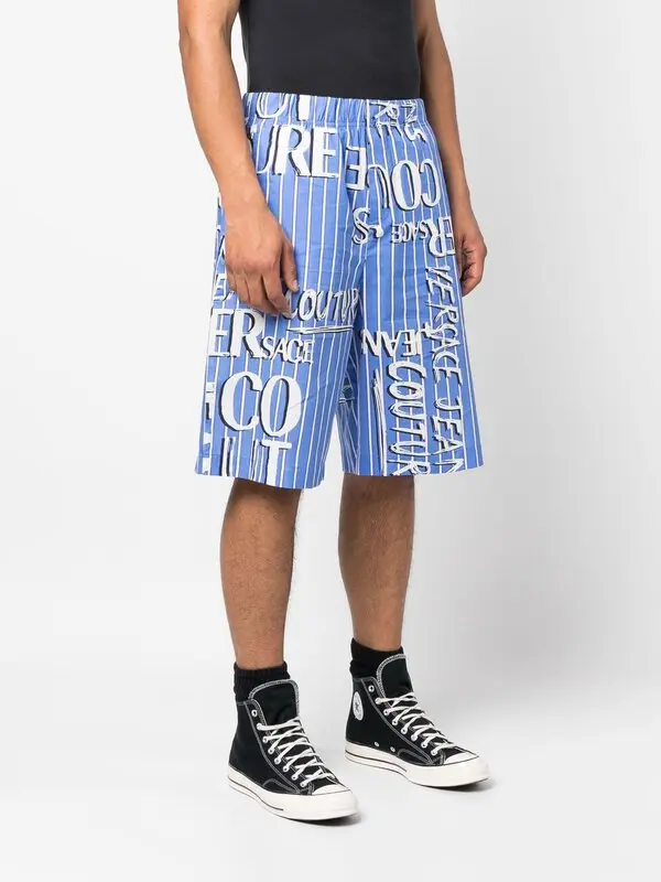 Versace Logo-print Shorts - Blue