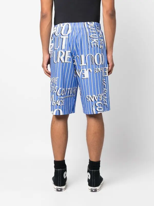 Versace Logo-print Shorts - Blue