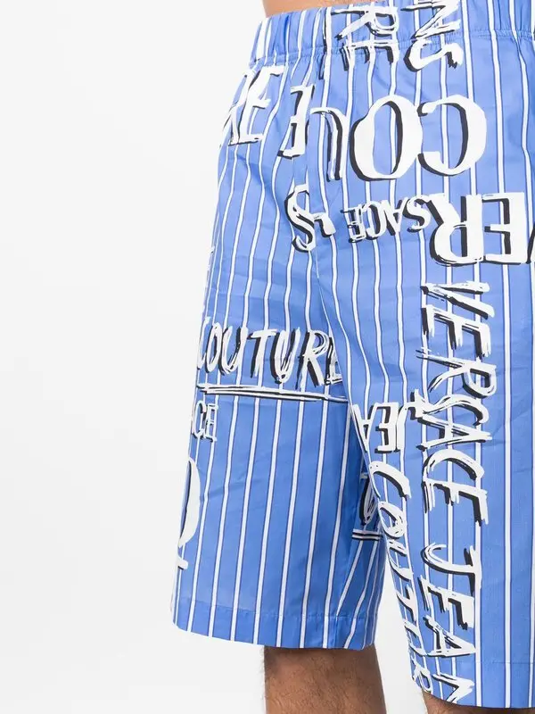 Versace Logo-print Shorts - Blue