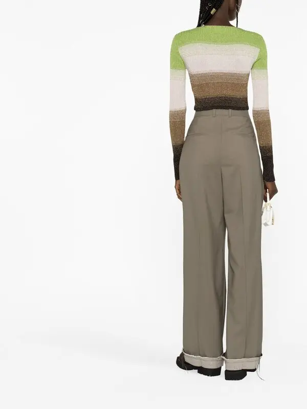 Gcds Degradé-effect Lurex Cropped Cardigan - Green