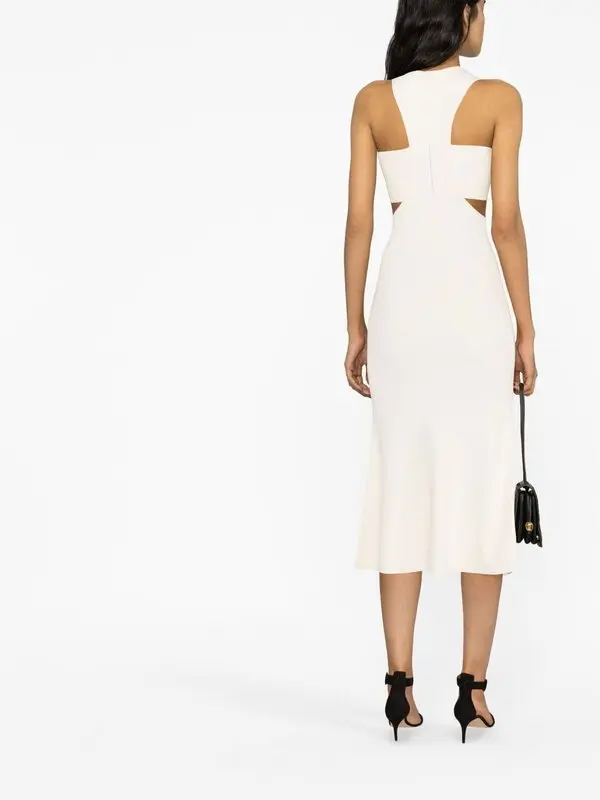 Alexander McQueen Slashed Harness Rib-knit Dress - Neutrals