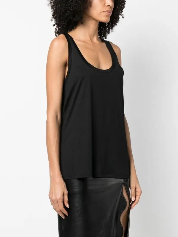 TOM FORD Logo-patch Silk Tank Top - Black