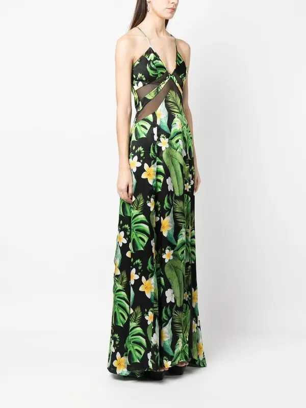 Philipp Plein Hawaii Printed Silk Maxi Dress