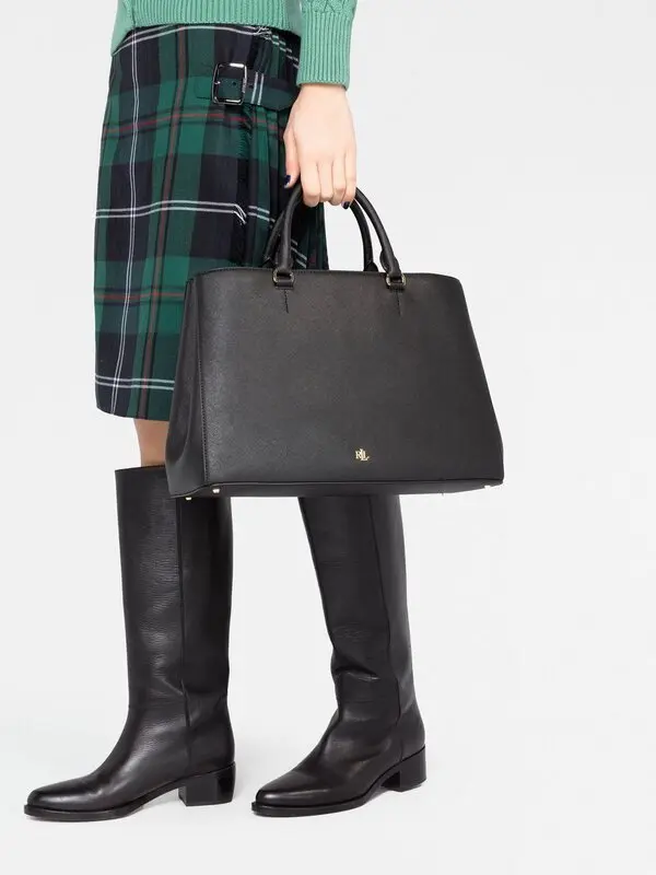 Ralph Lauren Hanna Leather Satchel - Black