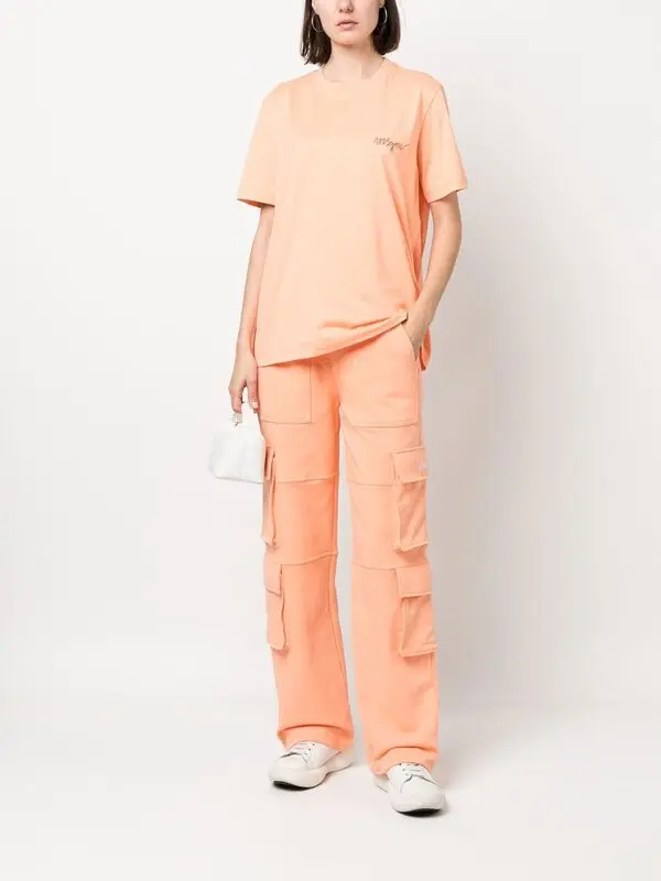 MSGM Logo-embroidered Cotton T-shirt