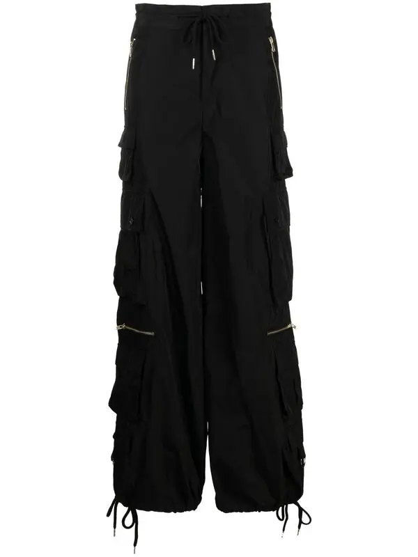 Cynthia Rowley Wide-leg Cargo Trousers - Black