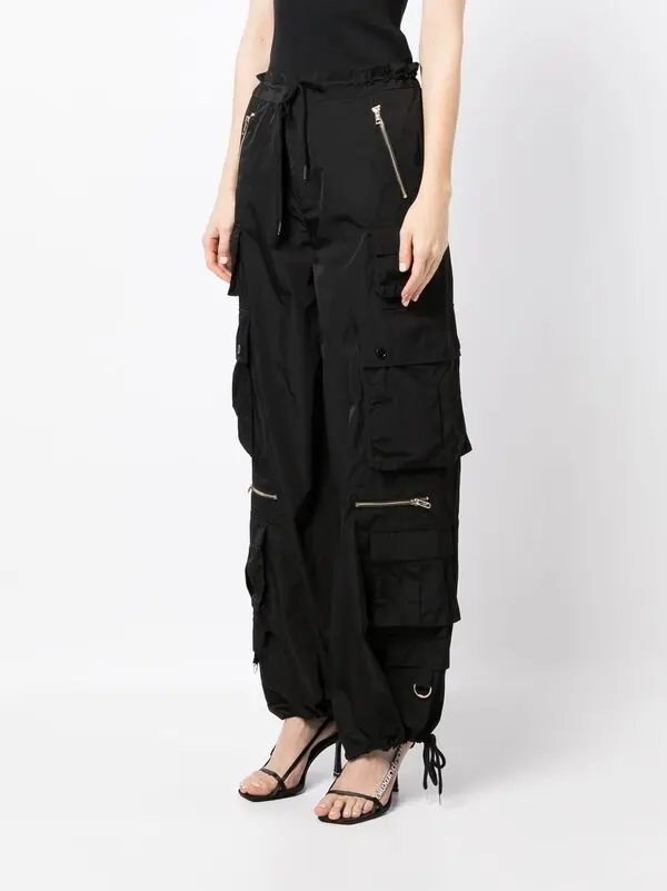 Cynthia Rowley Wide-leg Cargo Trousers - Black