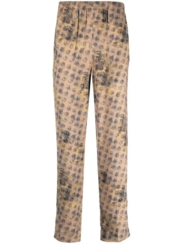 Acne Studios Floral-print Straight-leg Trousers