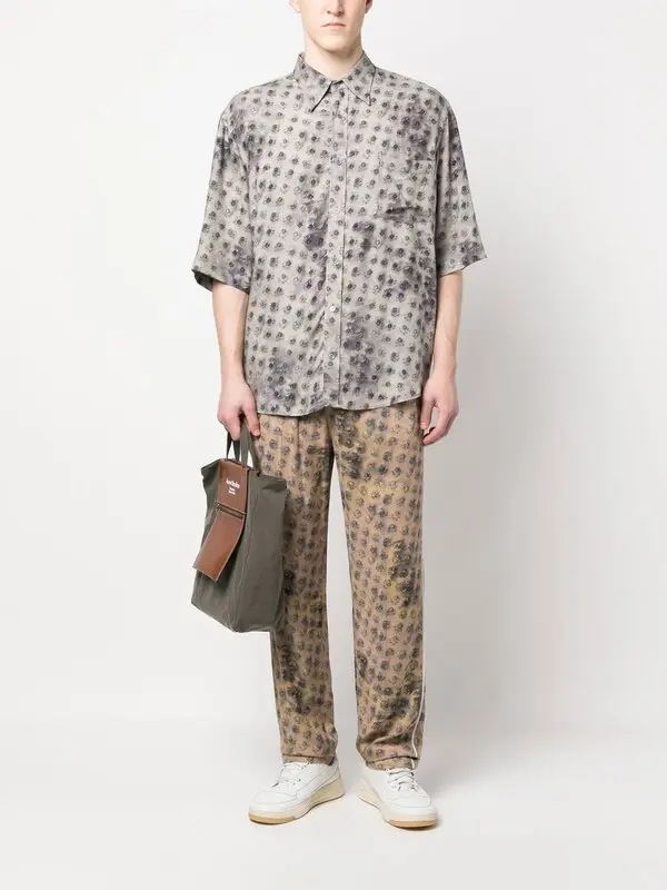Acne Studios Floral-print Straight-leg Trousers