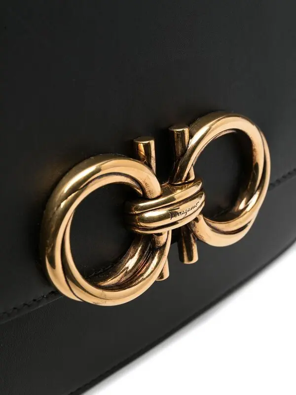 FERRAGAMO Gancini Leather Shoulder Bag