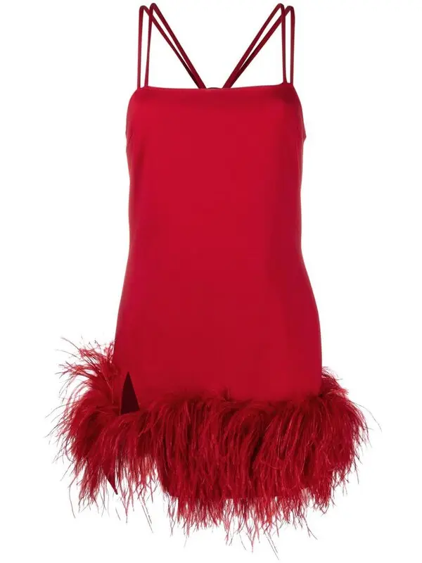 Attico Fujiko Feather-trim Minidress