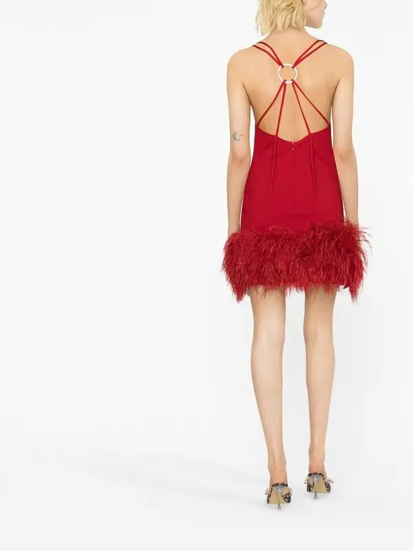 Attico Fujiko Feather-trim Minidress