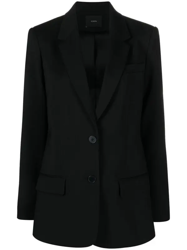 JOSEPH Single-breasted Wool Blazer - Black