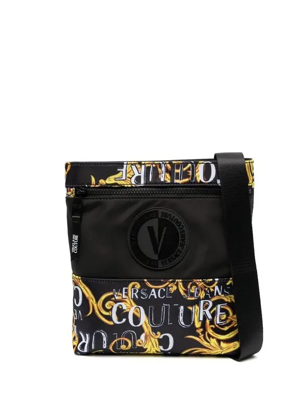 Versace Baroque Print Shoulder Bag - Black