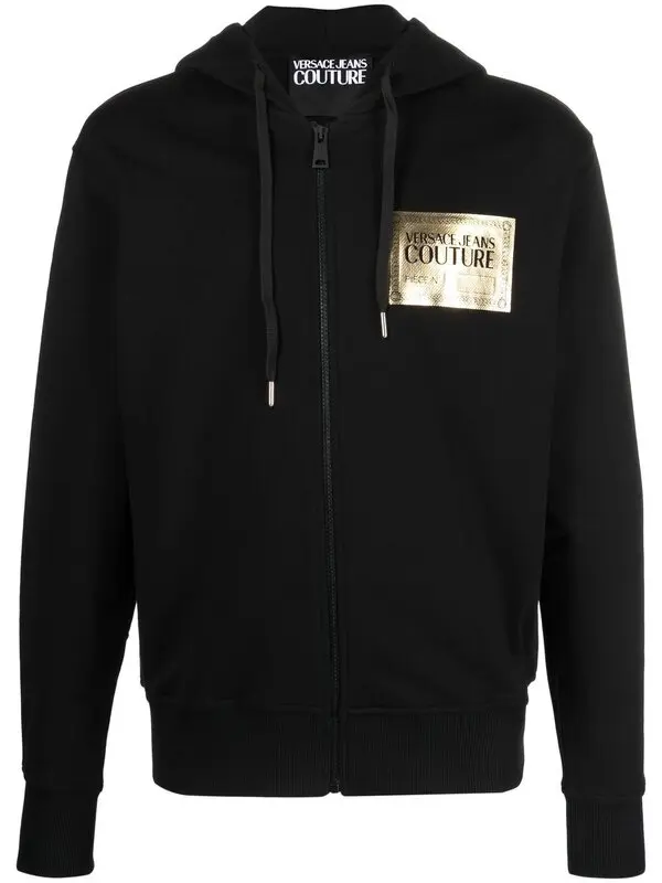 Versace Logo-print Zipped Hoodie