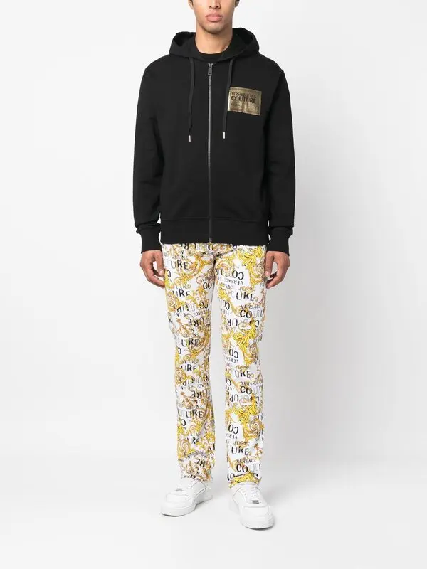 Versace Logo-print Zipped Hoodie