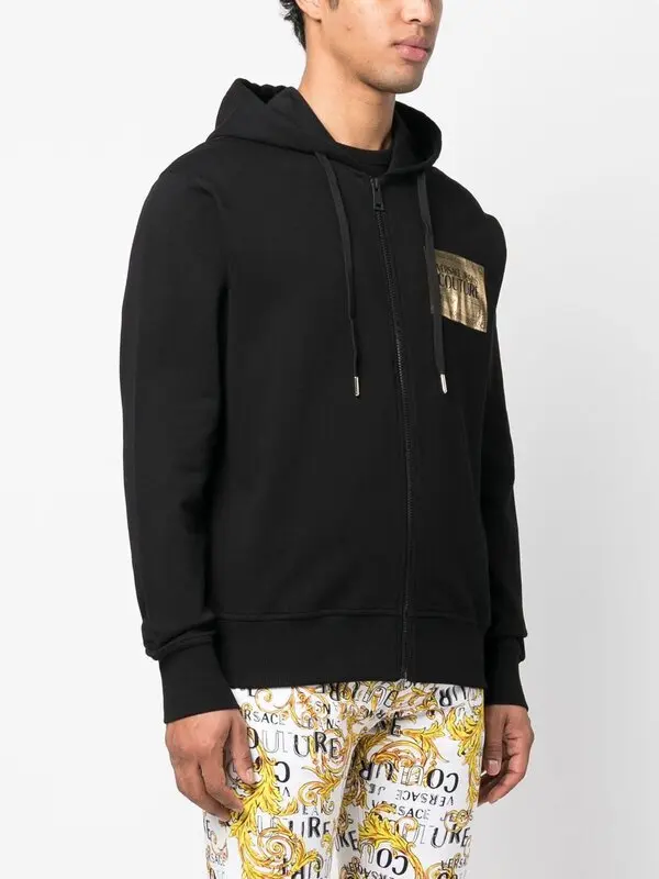 Versace Logo-print Zipped Hoodie