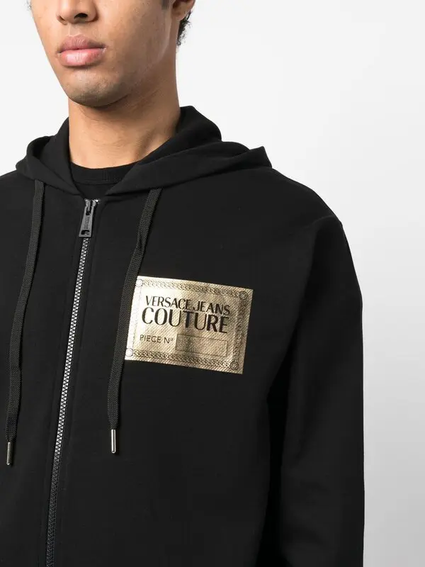 Versace Logo-print Zipped Hoodie