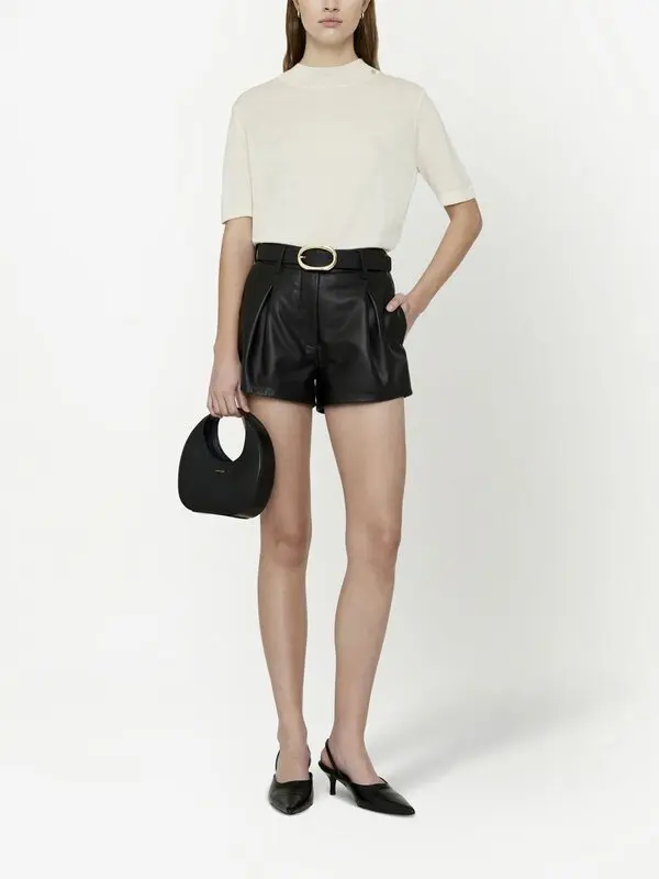 ANINE BING Allie Leather Mini Shorts