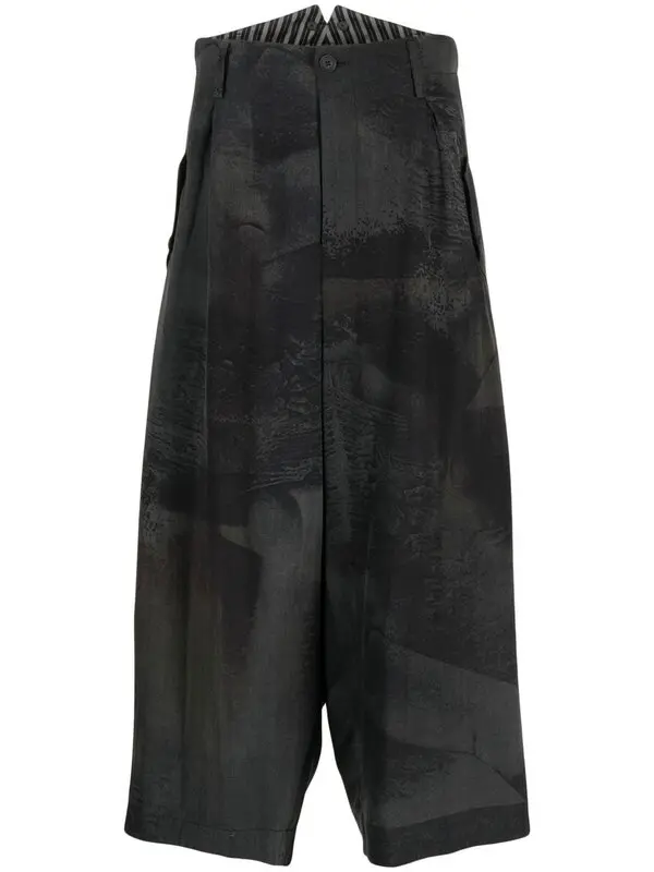 Yohji Yamamoto Cropped Wide-leg Trousers