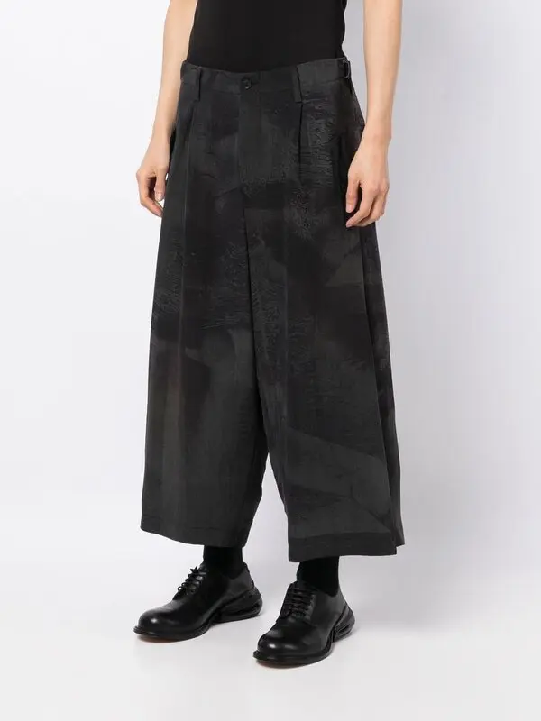 Yohji Yamamoto Cropped Wide-leg Trousers