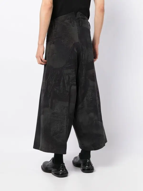 Yohji Yamamoto Cropped Wide-leg Trousers