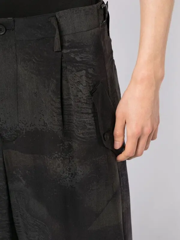 Yohji Yamamoto Cropped Wide-leg Trousers