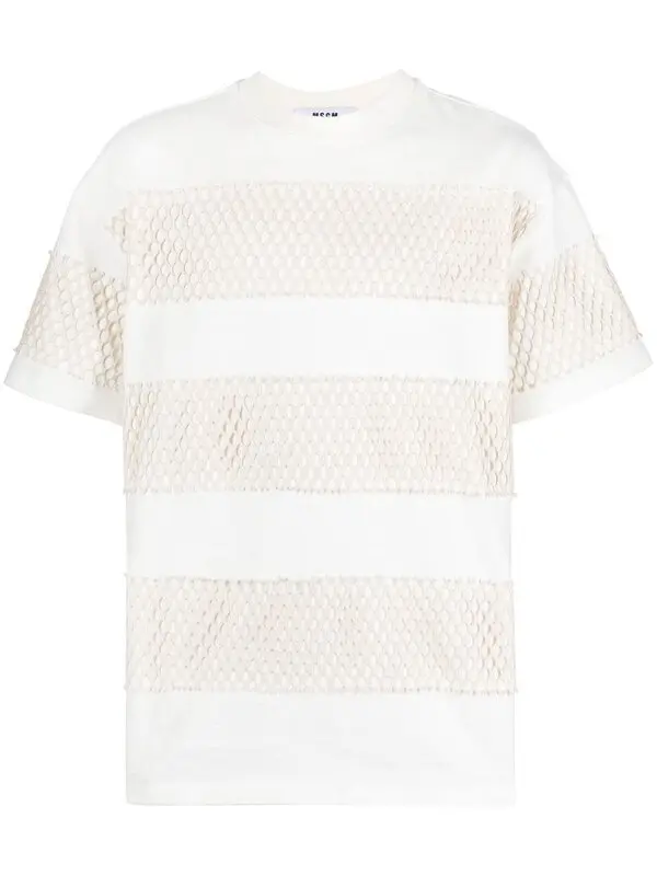 MSGM Mesh-panel Short-sleeved T-shirt