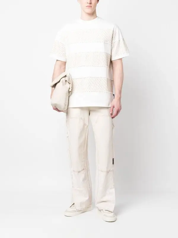MSGM Mesh-panel Short-sleeved T-shirt