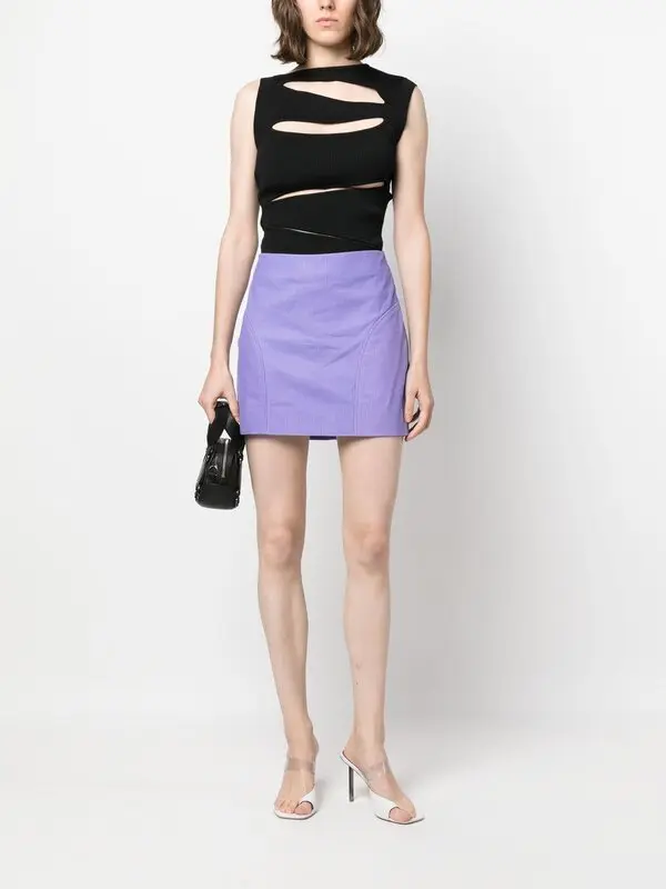 Remain Birger Christensen Corduroy Leather Mini Skirt