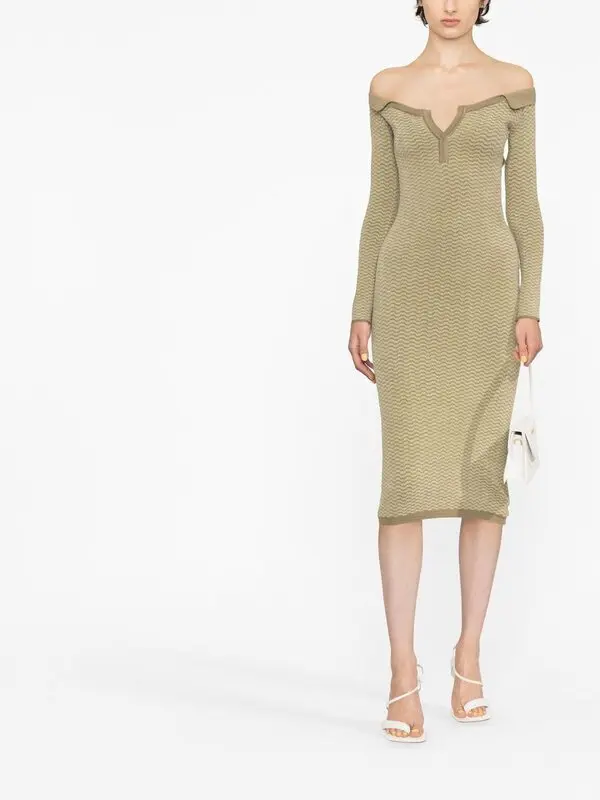Jacquemus La Robe Pampero Off-shoulder Polo Dress