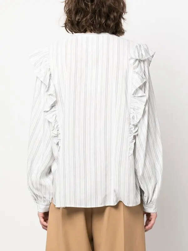 Tommy Hilfiger Striped Ruffle-trim Blouse