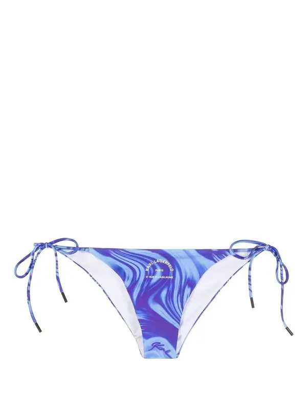 Karl Lagerfeld String-tie Bikini Bottom - Blue