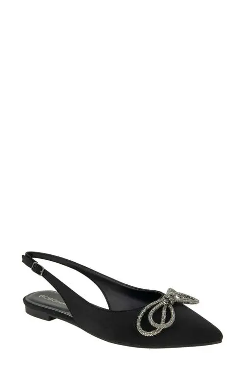 Bcbgmaxazria Kristin Rhinestone Slingback Mules - Black Neoprene