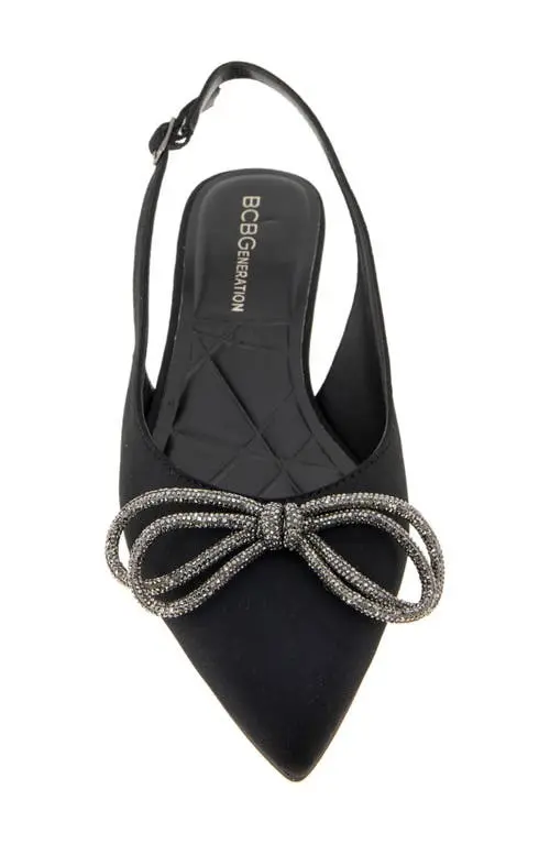 Bcbgmaxazria Kristin Rhinestone Slingback Mules - Black Neoprene